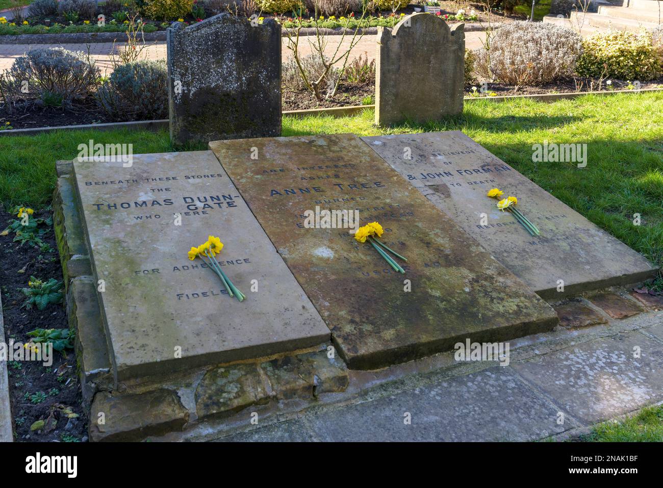 EAST GRINSTEAD, WEST SUSSEX, UK - MARCH 9 : Graves of three witches in ...