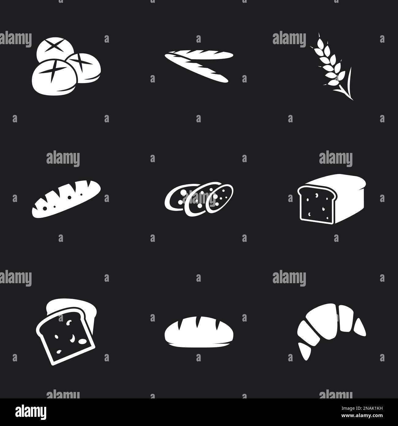 Icons for theme Bread. Black background Stock Vector Image & Art - Alamy