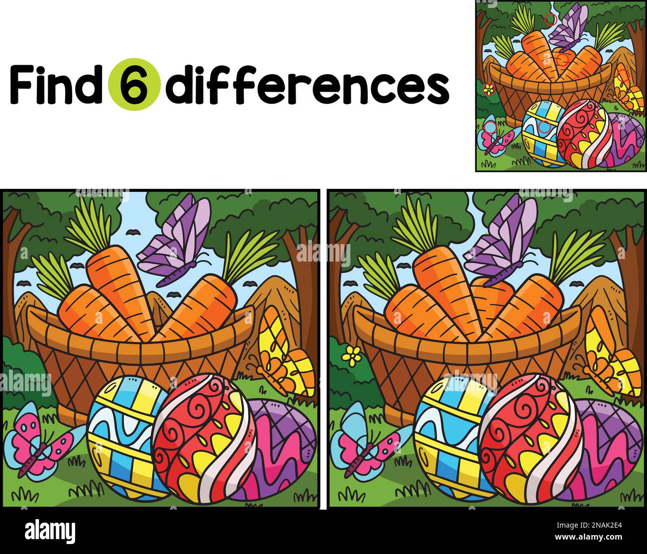 Easter Eggs And Carrots Find The Differences Stock Vector Image & Art ...