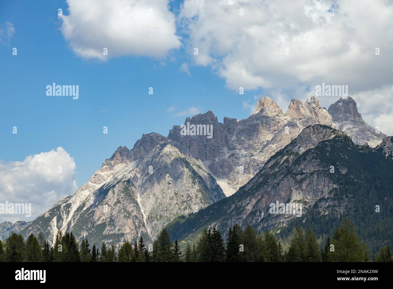View of the Three Peaks in the Dolomites Stock Photo - Alamy