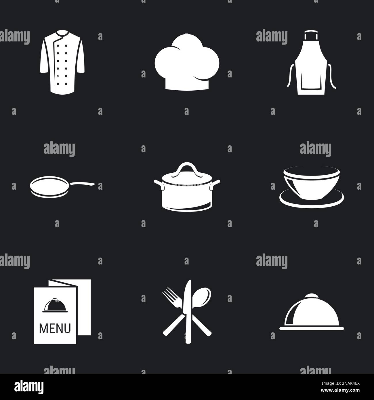 Icons for theme Chef. Black background Stock Vector Image & Art - Alamy