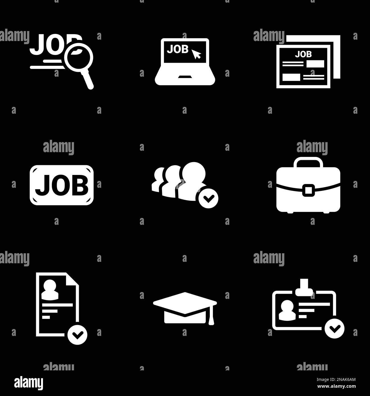 Icons for theme Work, search, job interview, employee, vector, icon ...