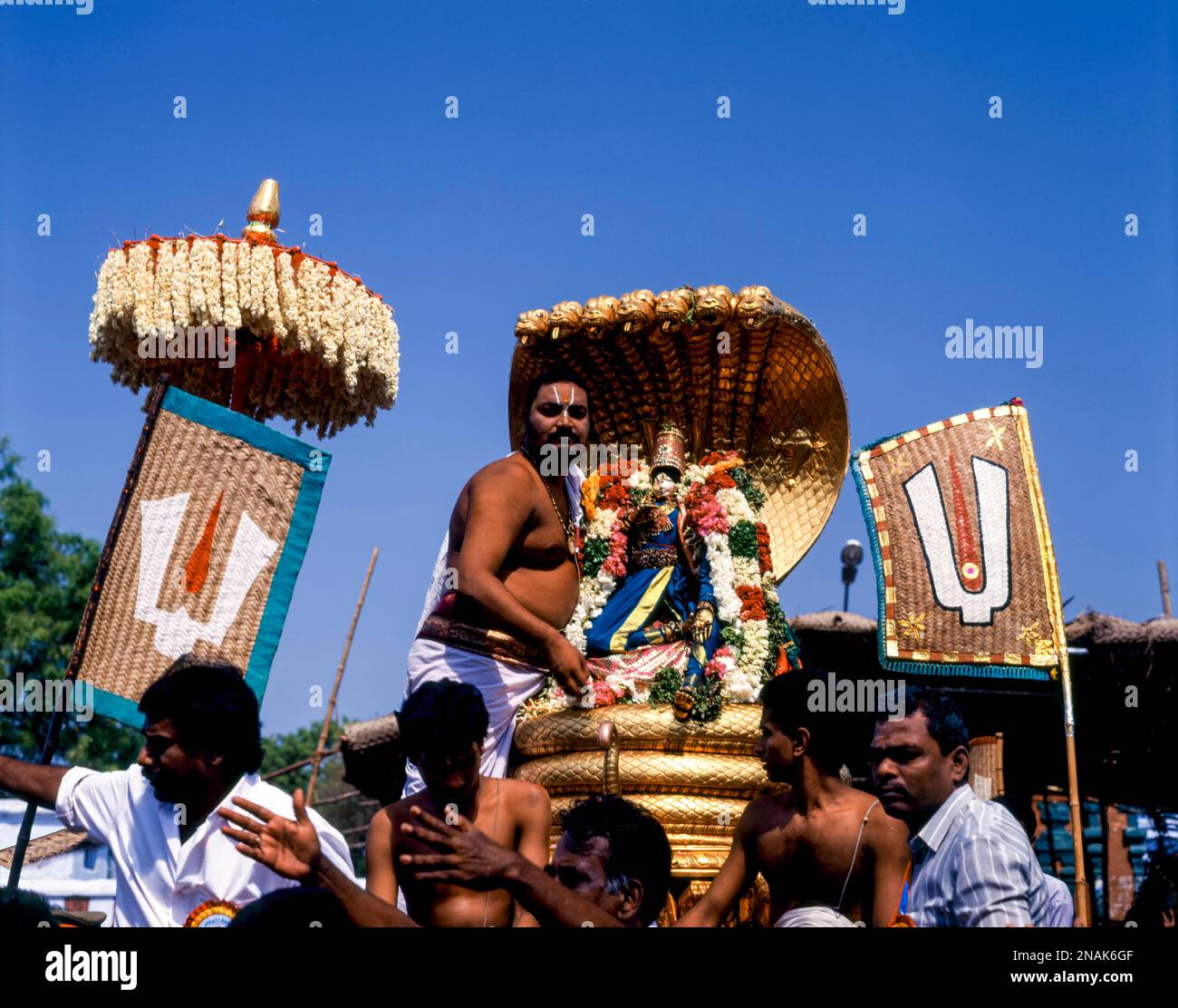 Vishnu Mounted on Sesha Vahanam, Chitra Festival, Madurai, Tamil nadu ...