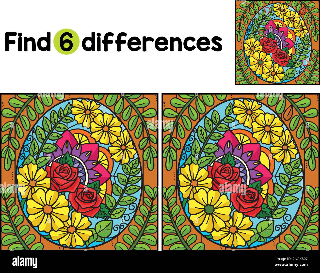 Floral Easter Egg Find The Differences Stock Vector Image & Art - Alamy