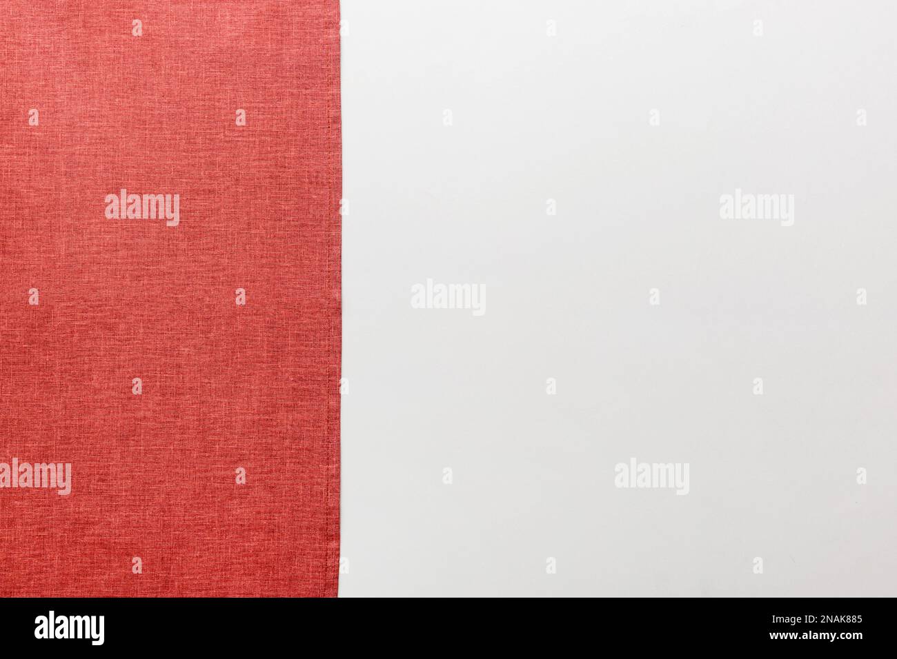 top view with red empty kitchen napkin isolated on table background ...
