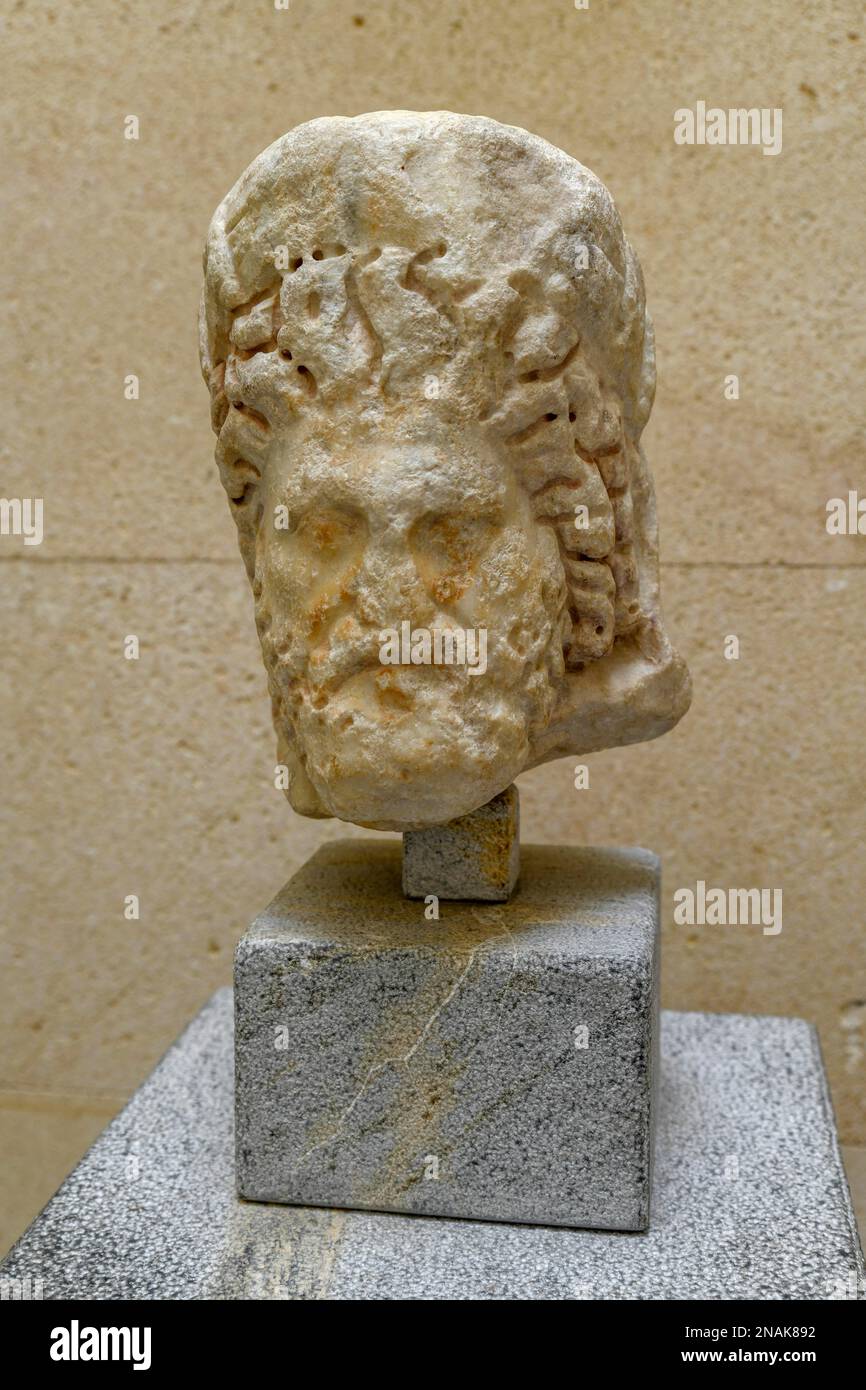 Roman bust from the 2nd century AD, Museum of Roman Theatre, Cartagena ...