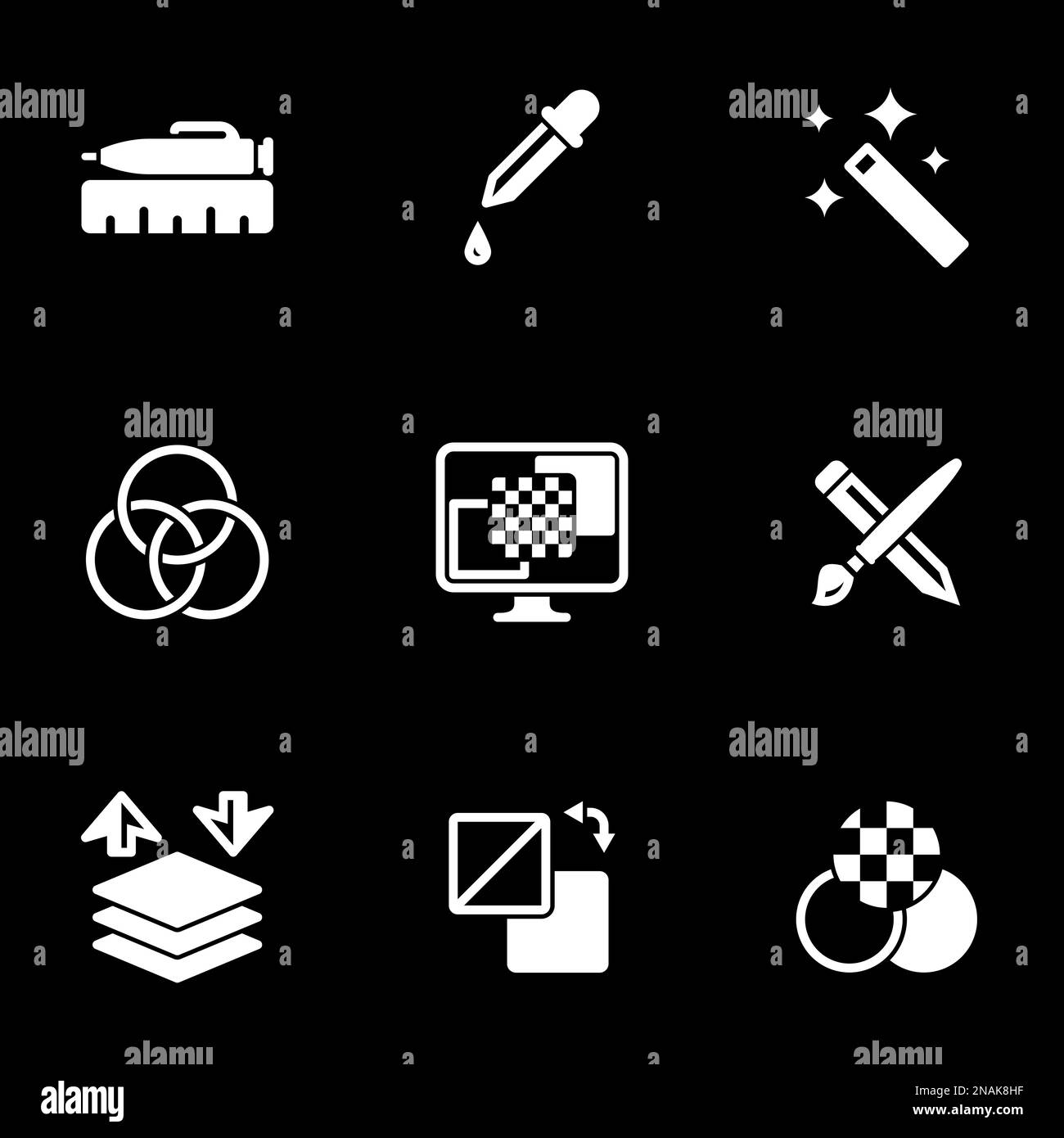 Set of simple icons on a theme Graphic design, drawing, tools, vector ... Set of simple icons on a theme Graphic design, drawing, tools, vector ...