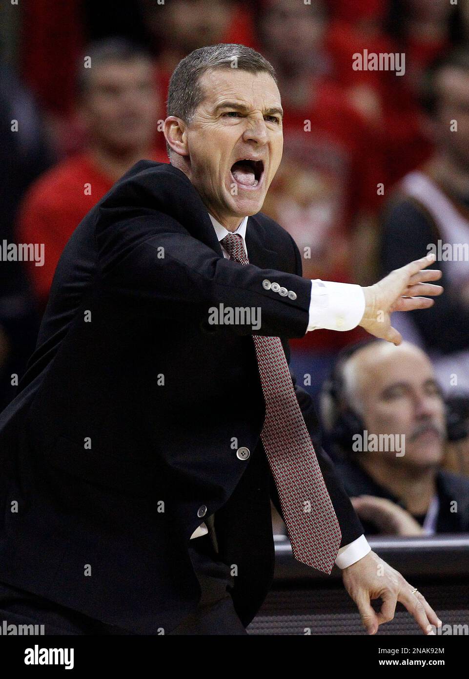 Maryland head coach Mark Turgeon directs his players in the second half ...