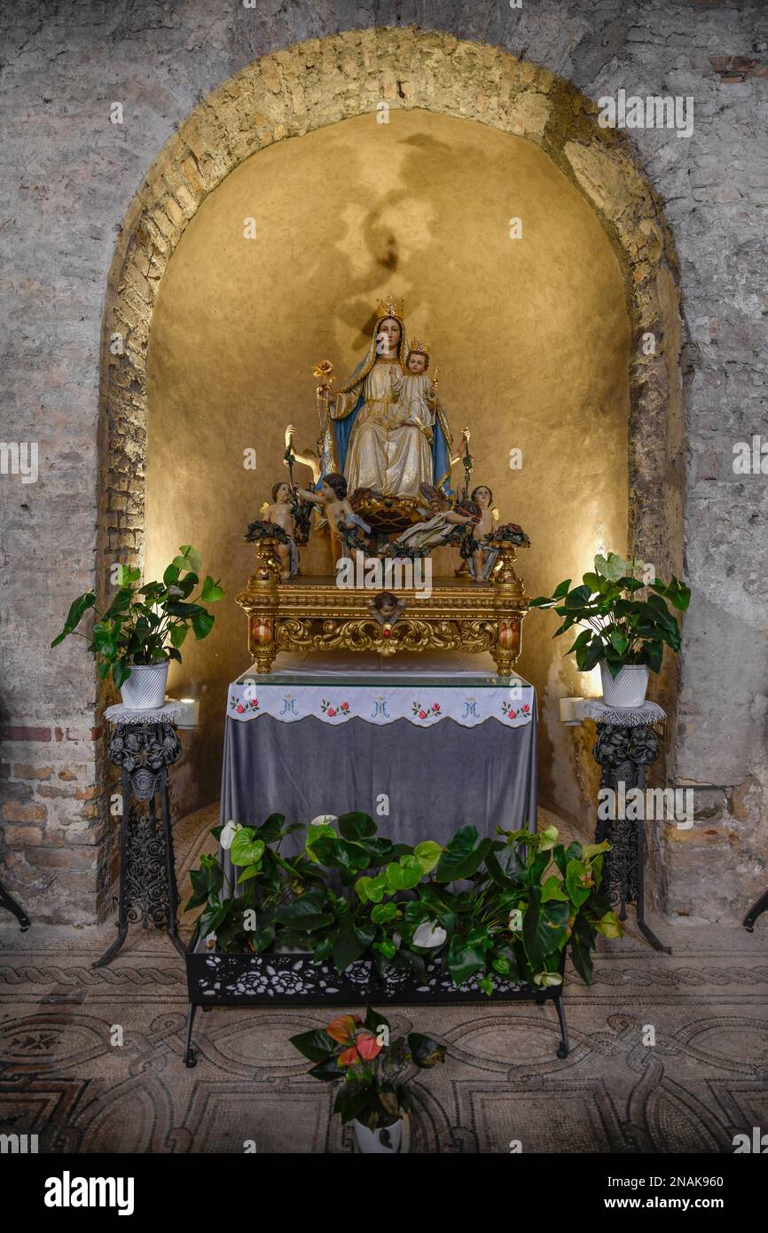 Small altar in the early medieval church of Sant'Eufemia from the ...