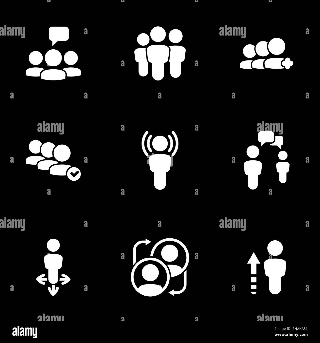 Set of simple icons on a theme Person, social, communication ...