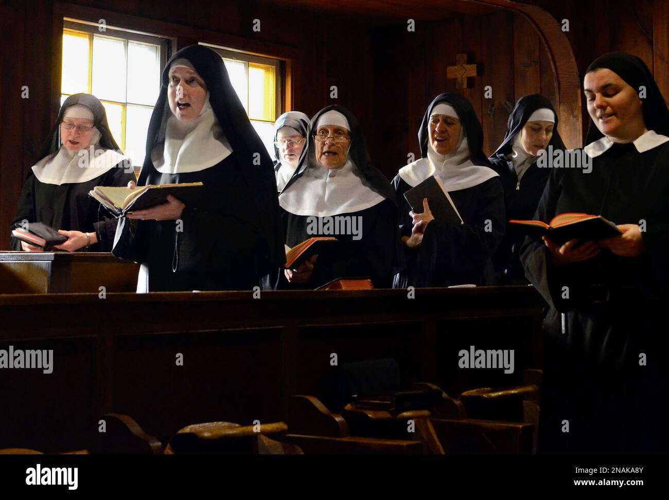 In this Thursday, Dec. 22, 2011 photo, nuns in the Abbey of Regina ...