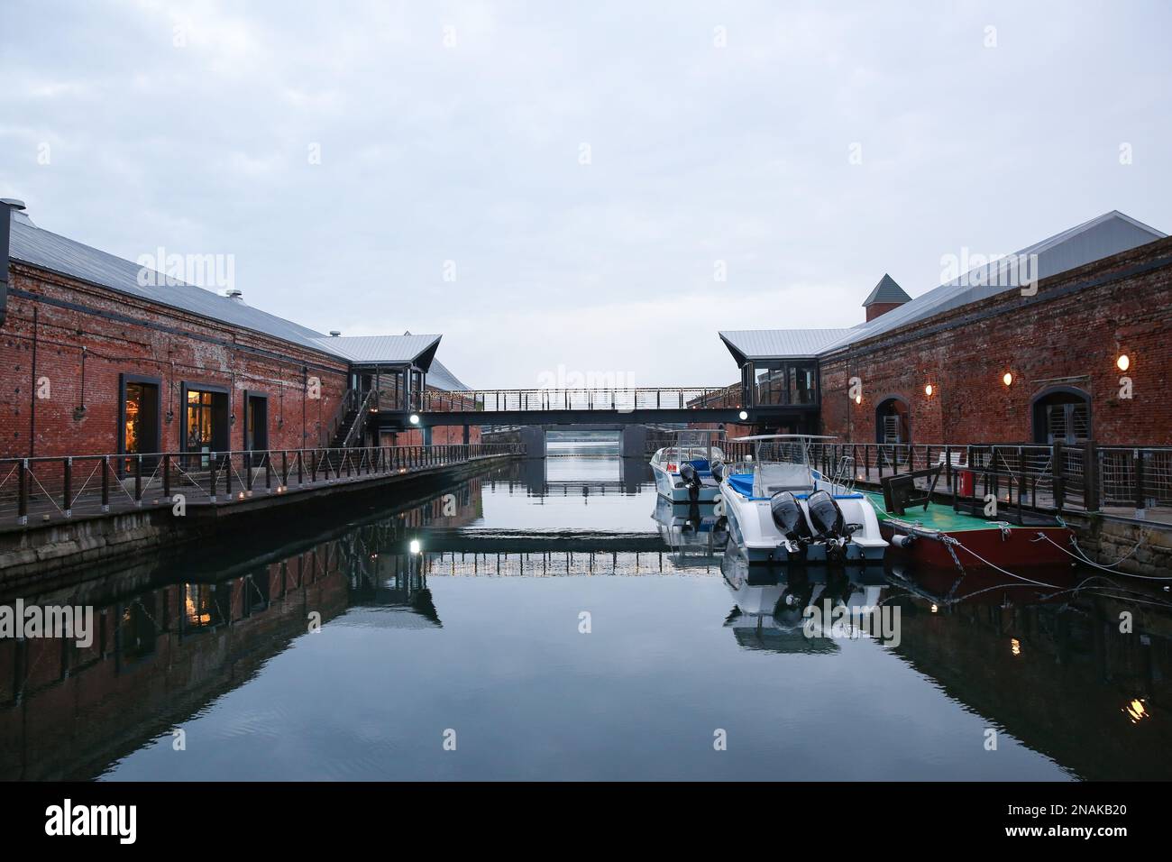 The boats between the Red Bricks in Japan Stock Photo - Alamy