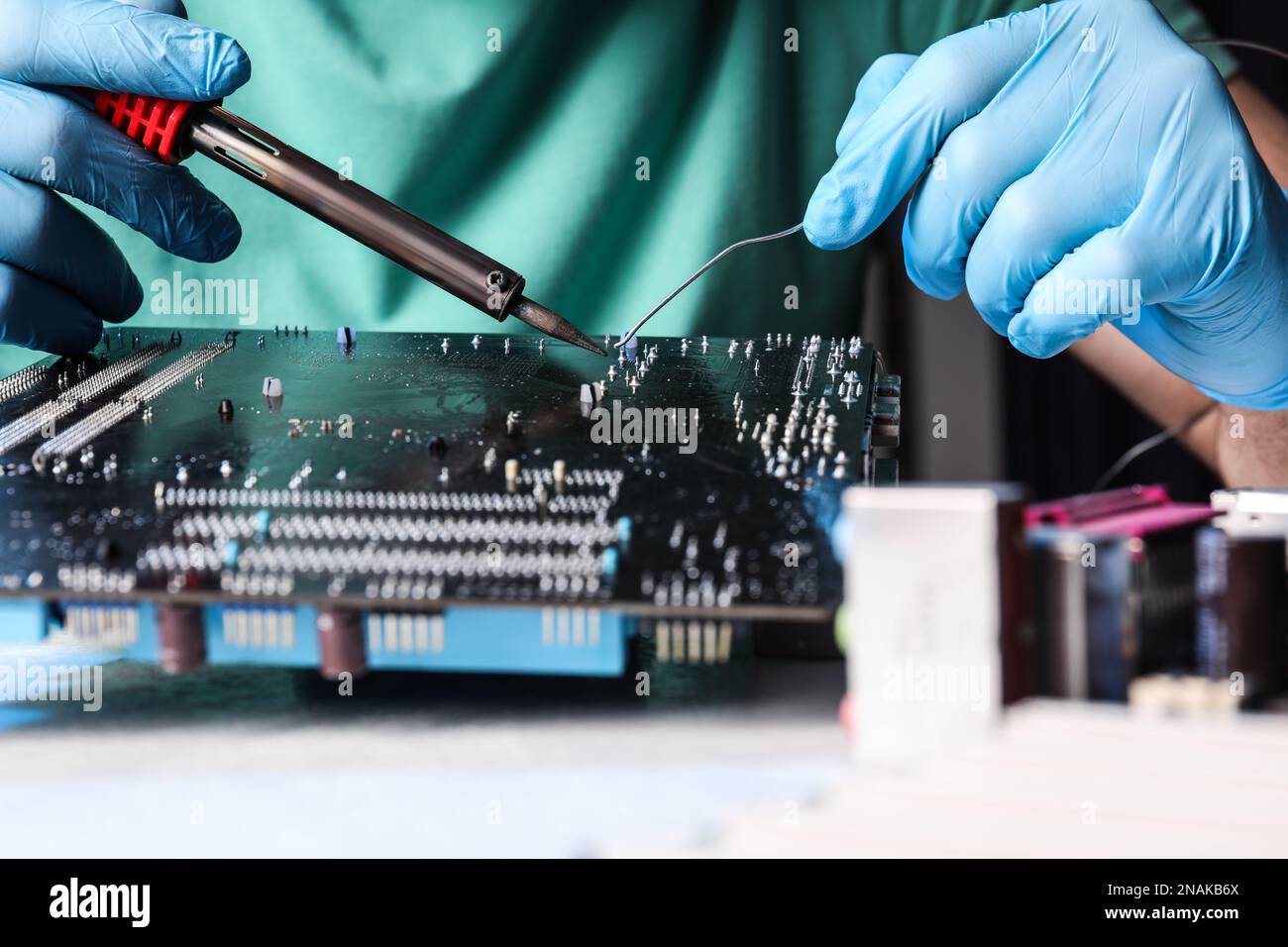 Technician electronic soldering repairing hi-res stock photography and ...