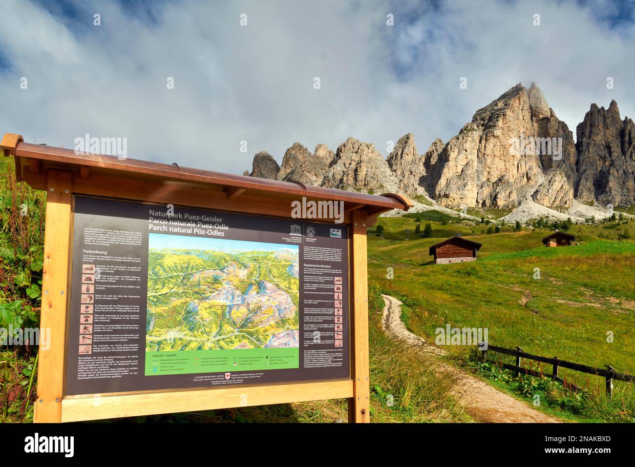 Sign puez geisler nature park hi-res stock photography and images - Alamy