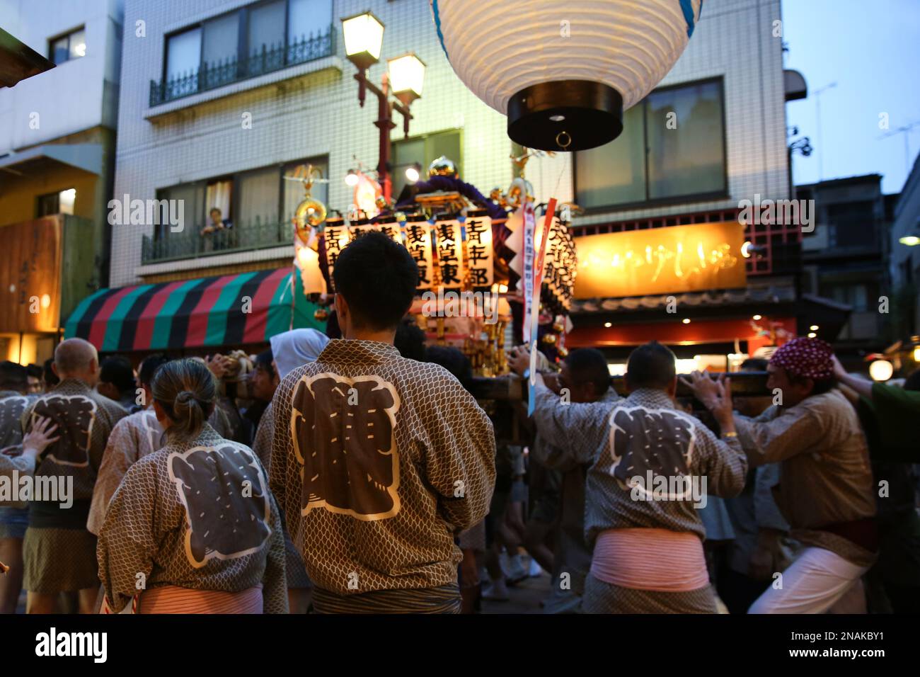The crowd on the street during the traditional Japanese Religious ...