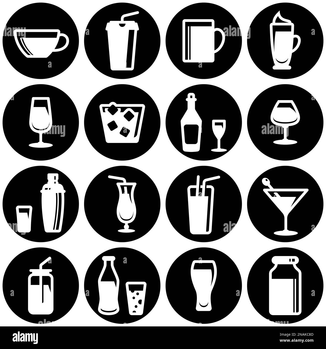 Set of simple icons on a theme Restaurant, alcohol, glass, dishes ...