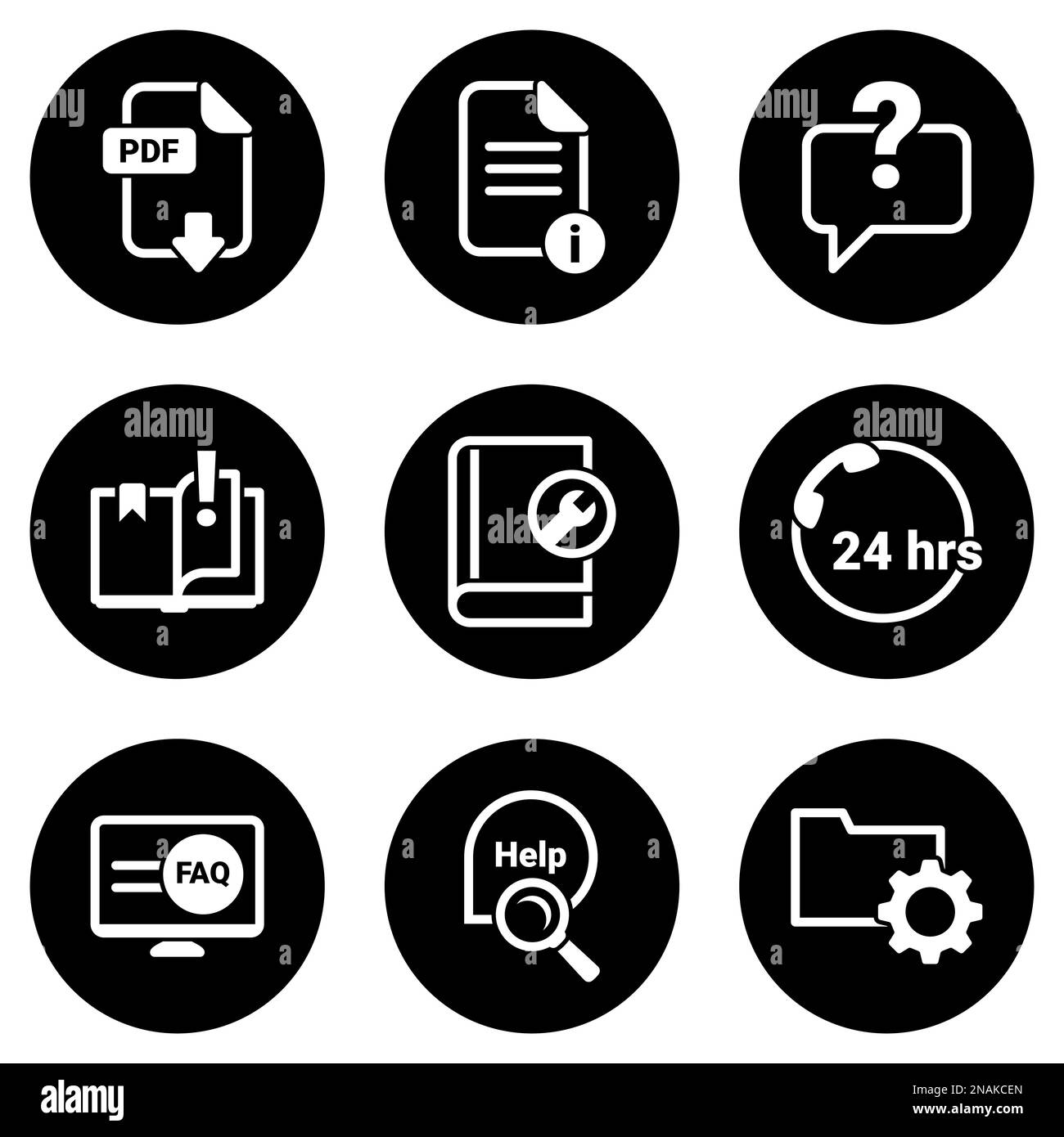 Set of simple icons on a theme manual, vector, design, collection, flat ...