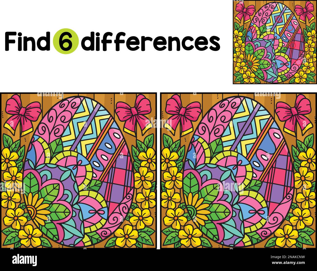 Easter Egg Mandala Find The Differences Stock Vector Image & Art - Alamy