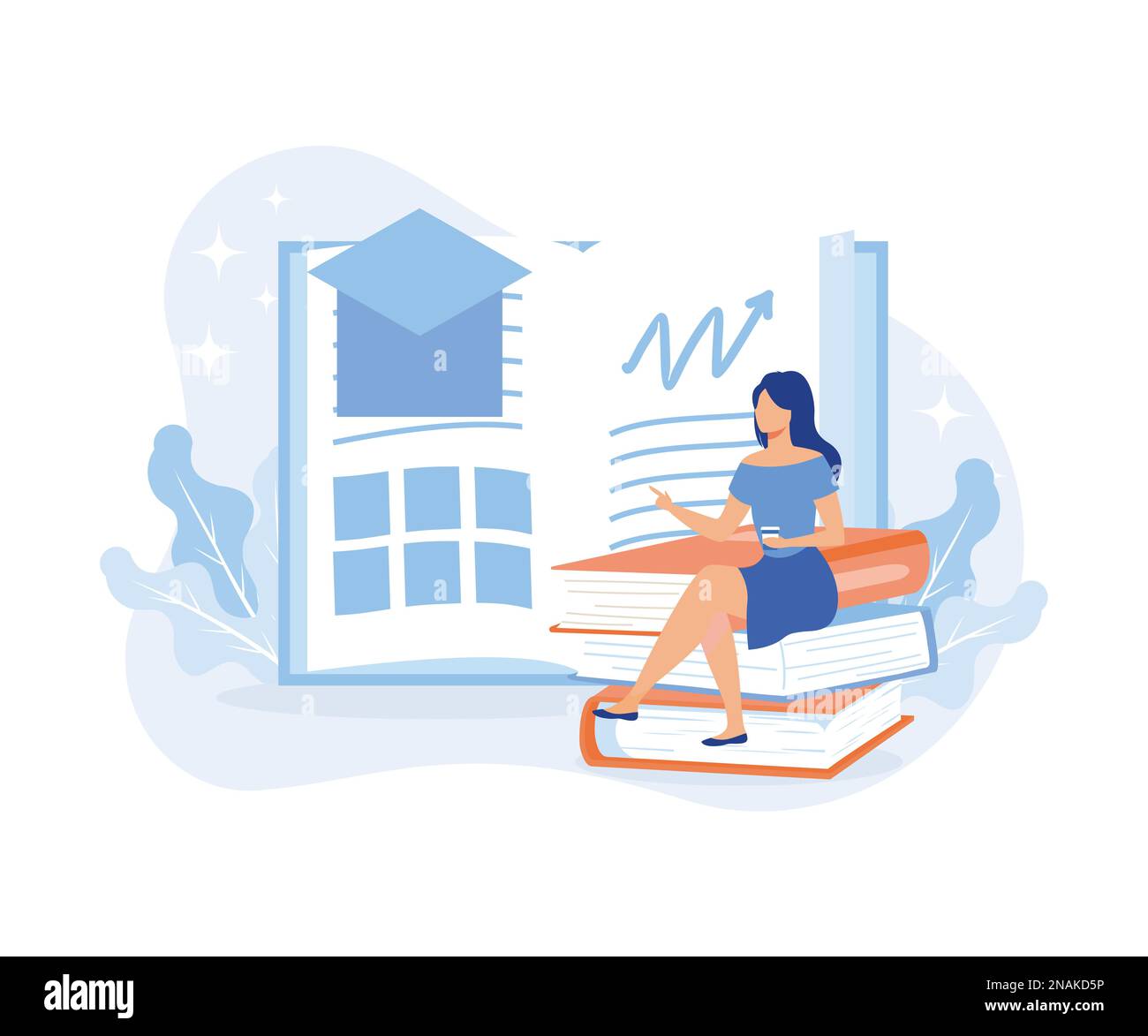 Financial education illustration. Student characters investing money in ...