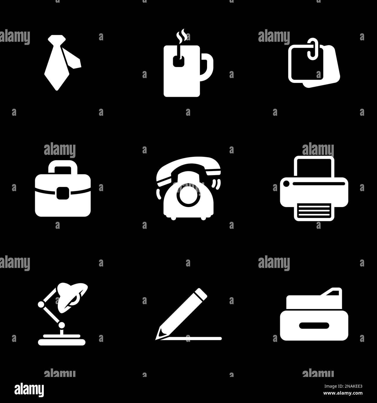 Set of simple icons on a theme Office, work, business, vector, set ...