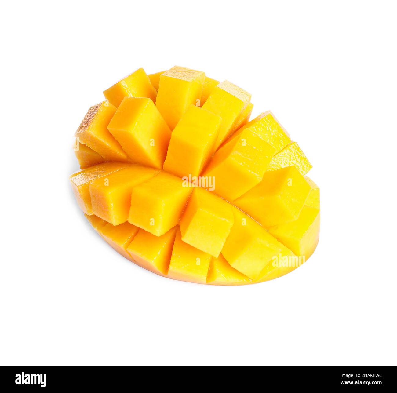 Cut fresh juicy mango on white background Stock Photo - Alamy