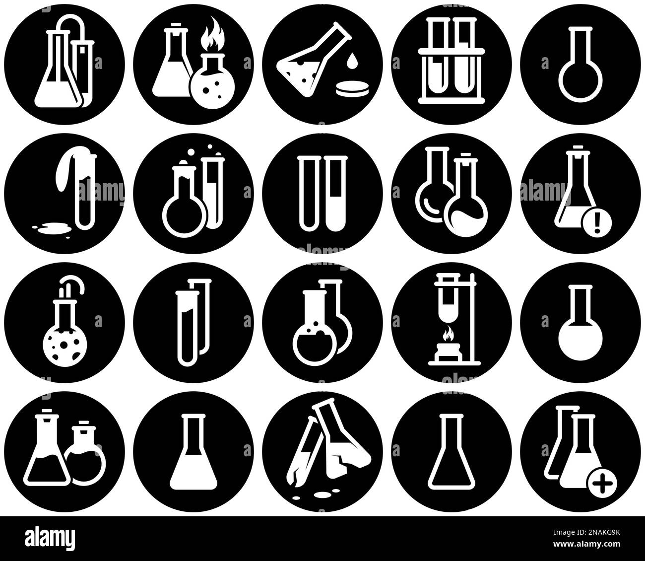 Set of simple icons on a theme Flask, laboratory, vector, design ...