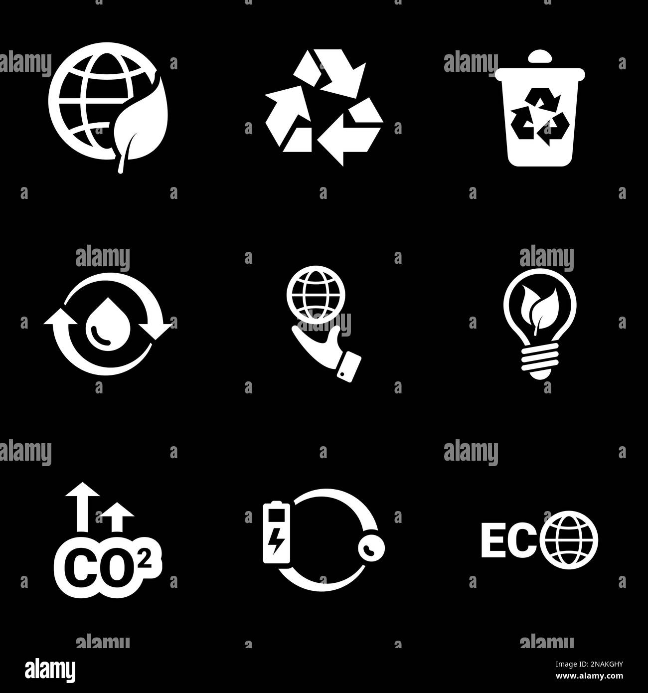 Set of simple icons on a theme Ecology, cleanliness, energy, vector ...
