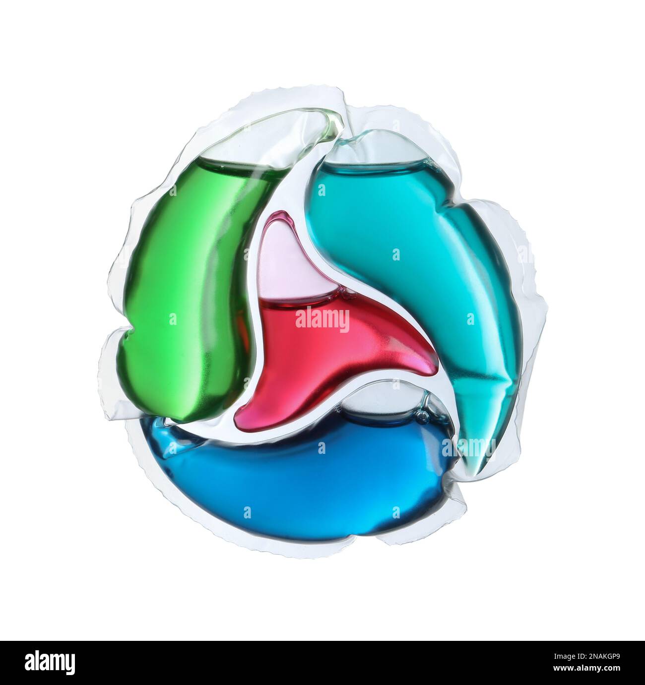 Laundry capsule isolated on white. Detergent pod Stock Photo - Alamy