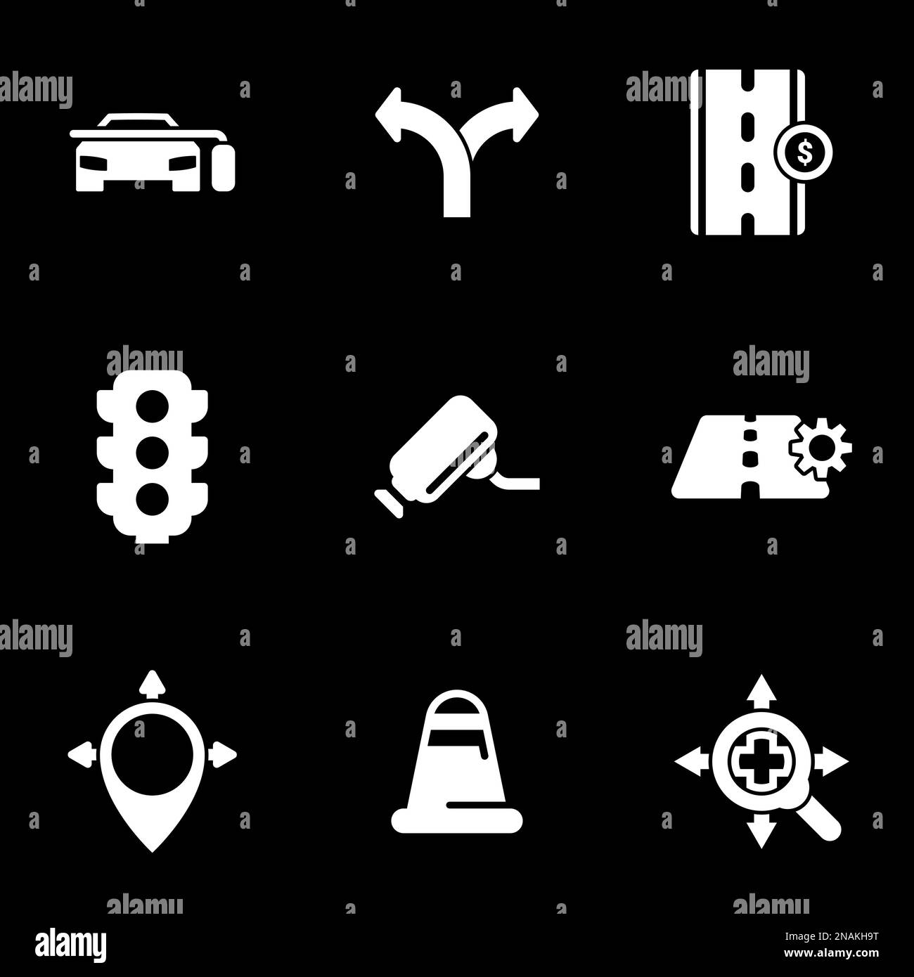 Car lights on a black background Stock Vector Images - Alamy