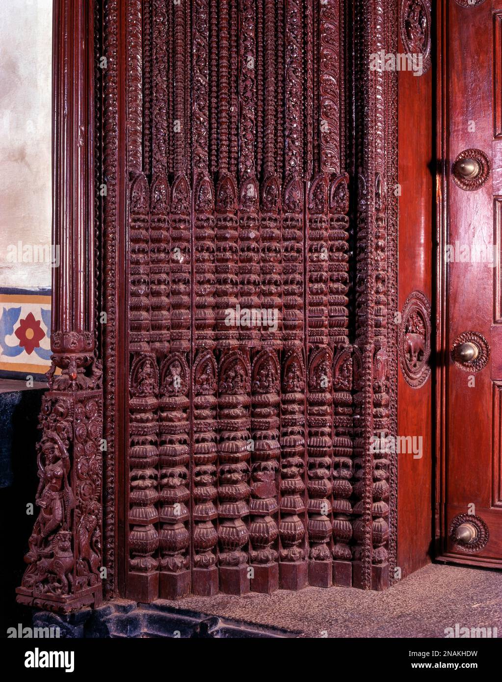Richly carved wooden door of an old house portal in kanadukathan ... Richly carved wooden door of an old house portal in kanadukathan ...