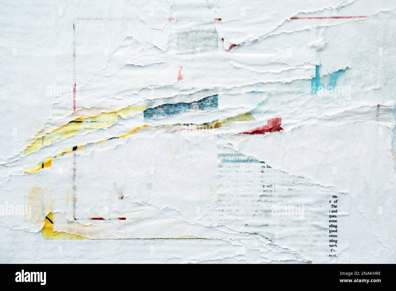 Different creased torn paper posters as background Stock Photo - Alamy