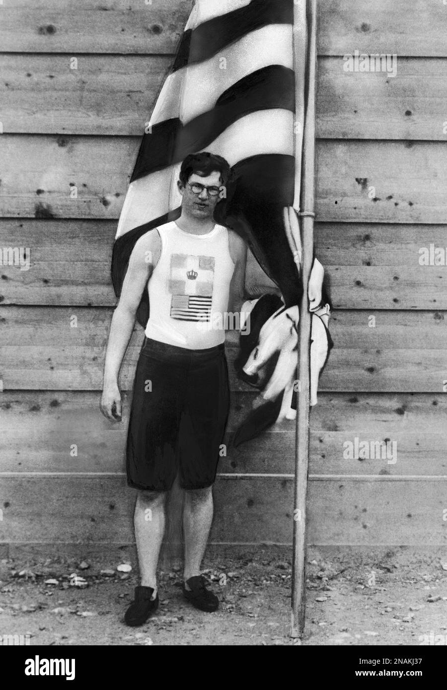 Harvard student Ellery Harding Clark from Boston, USA, poses with a ...