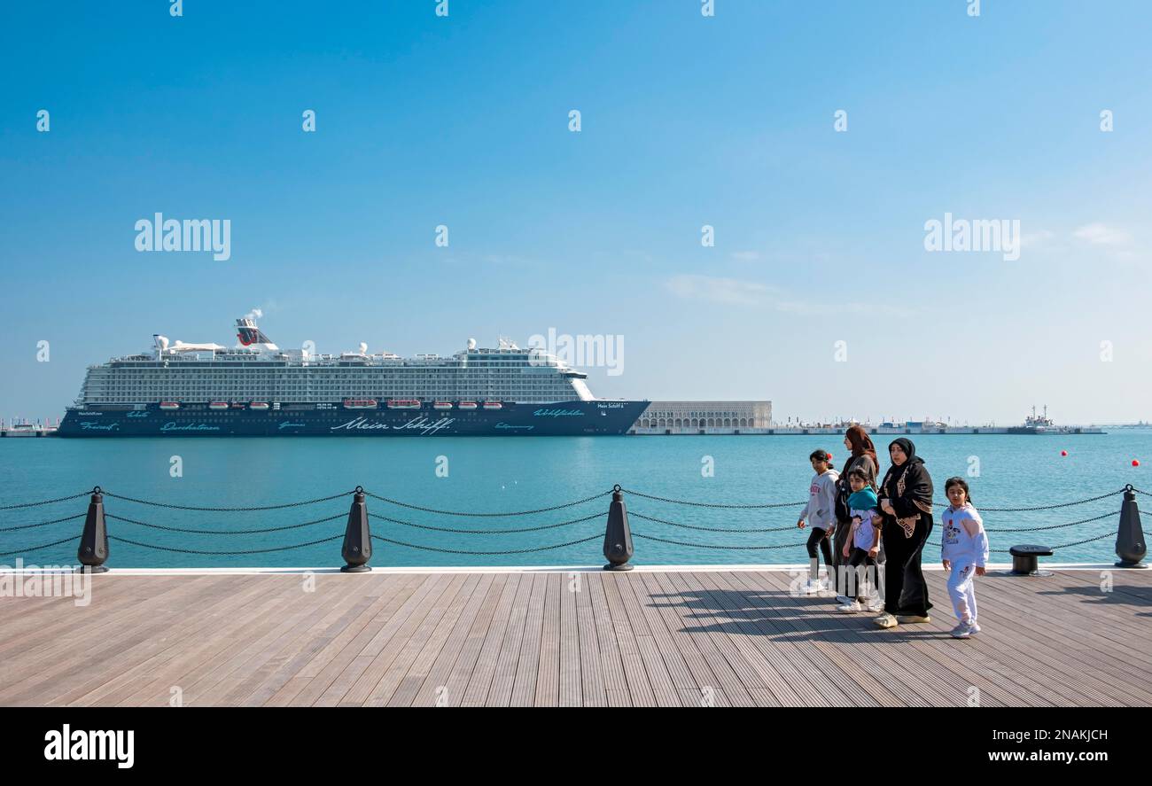 Doha Cruise Ship Terminal, Mina District, Old Doha Port, Qatar Stock ...