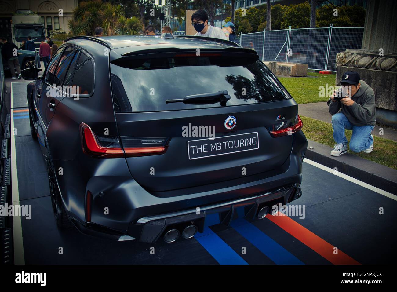 A back view of new BMW M3 Touring Wagon car in black, Melbourne ...