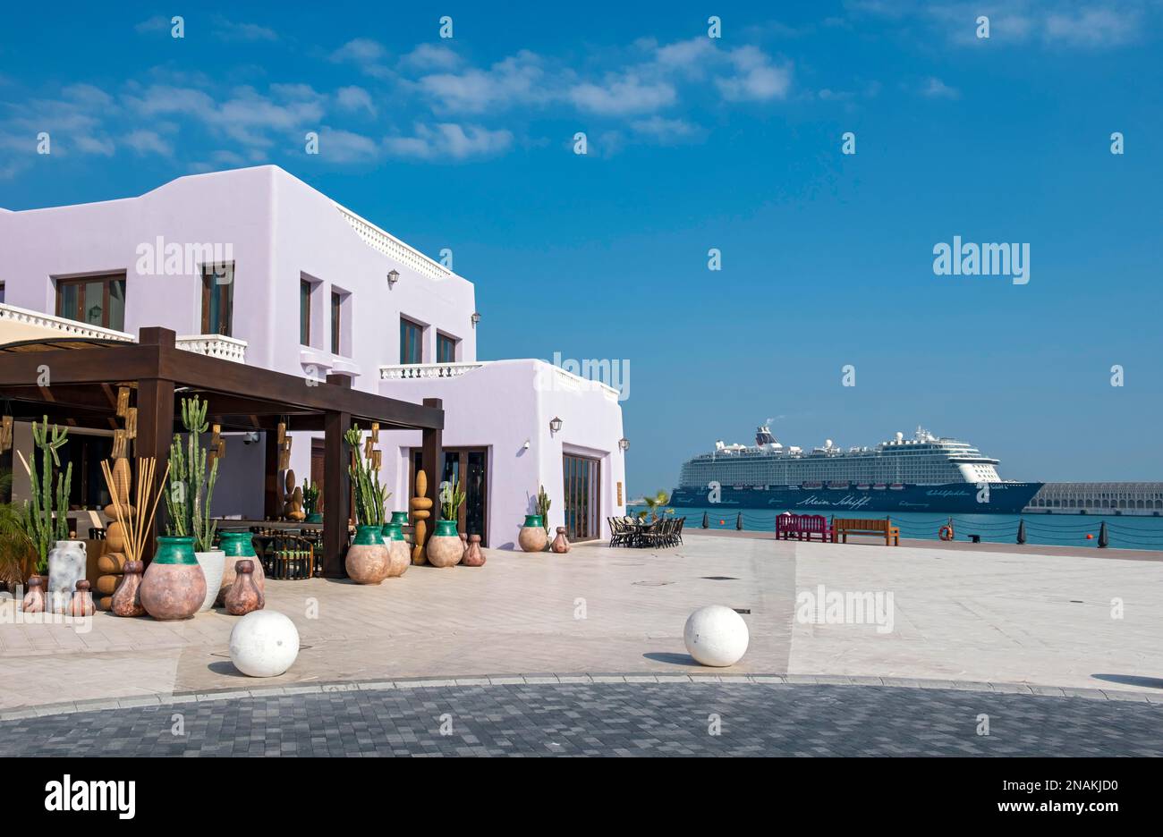 Doha Cruise Terminal, Mina District, Old Doha Port, Qatar Stock Photo ...