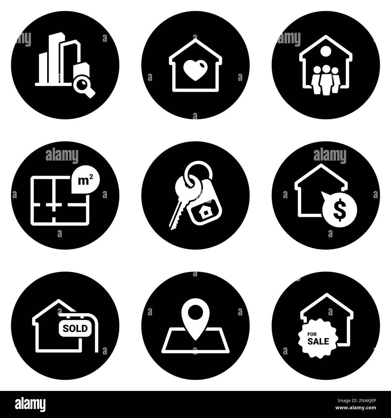 Mortgage icons set simple Black and White Stock Photos & Images - Alamy