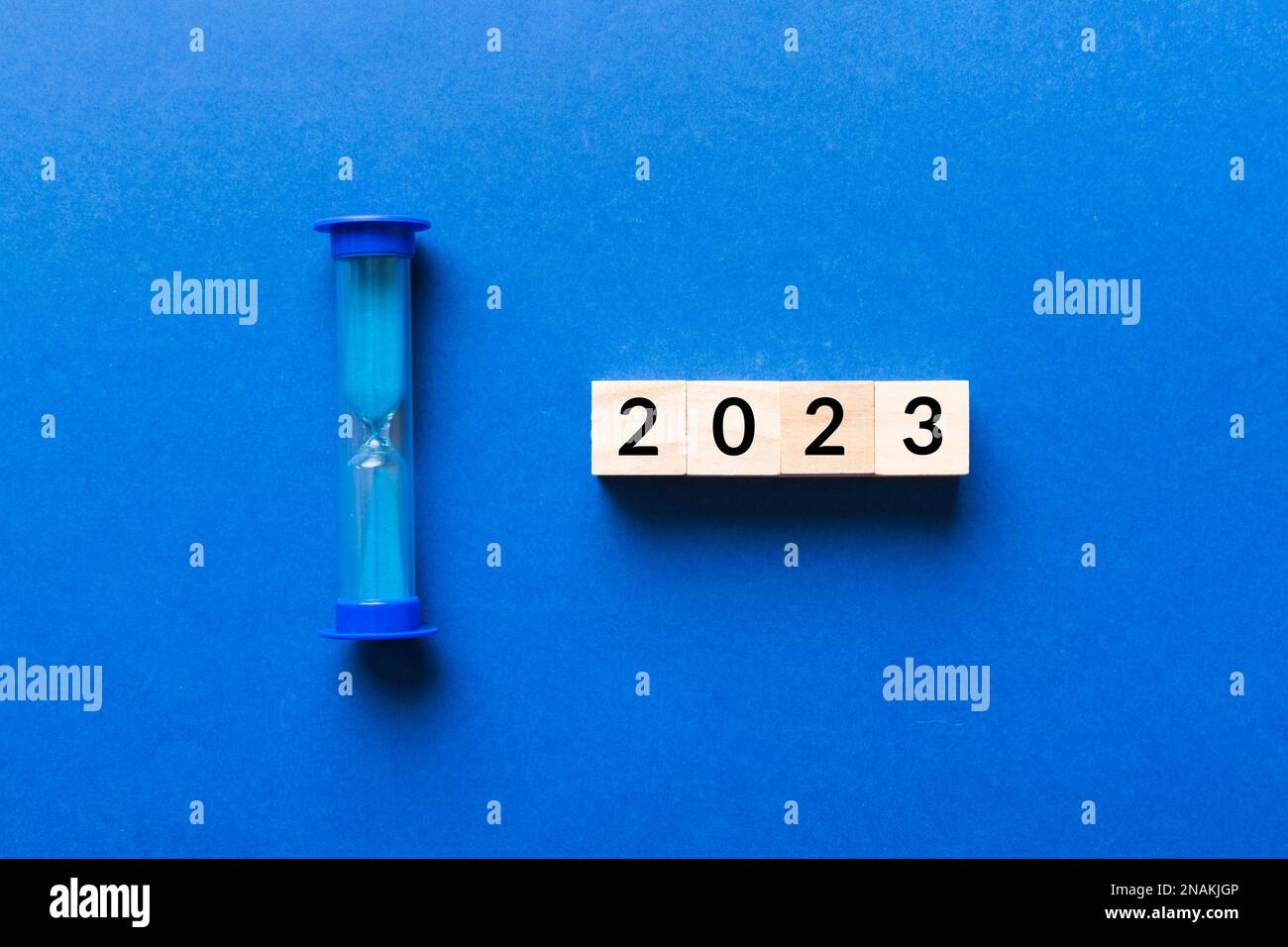 New Year 2023 sand timer. Resolution, time, plan, goal, motivation ...
