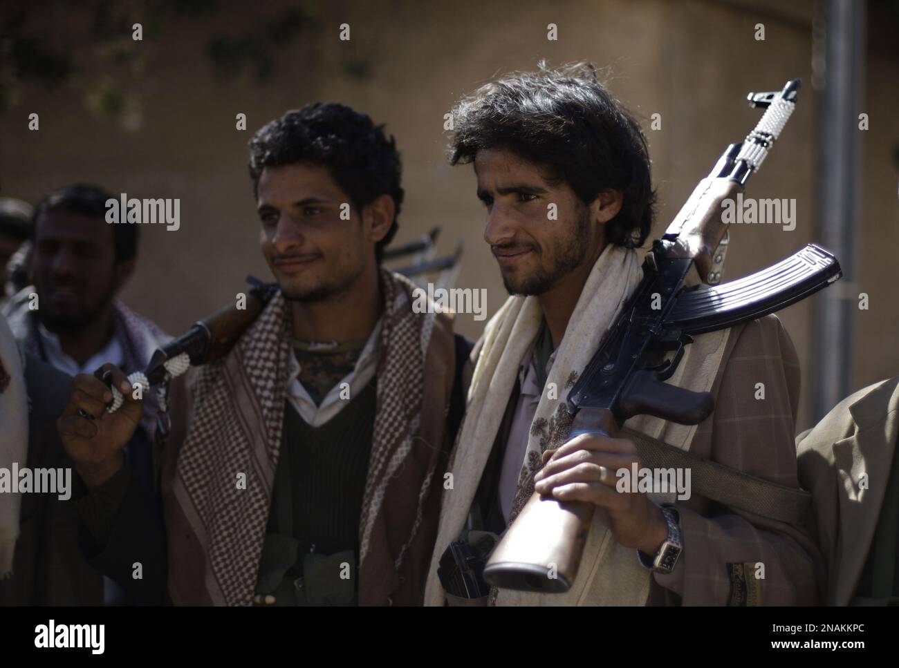 Armed Yemeni tribesmen loyal to Sheik Sadeq al-Ahmar, the head of the ...