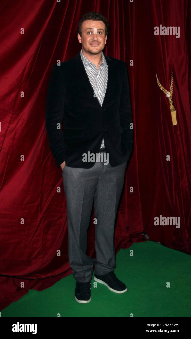 Comedian Jason Segel poses for photo upon arrival for the premier of ...