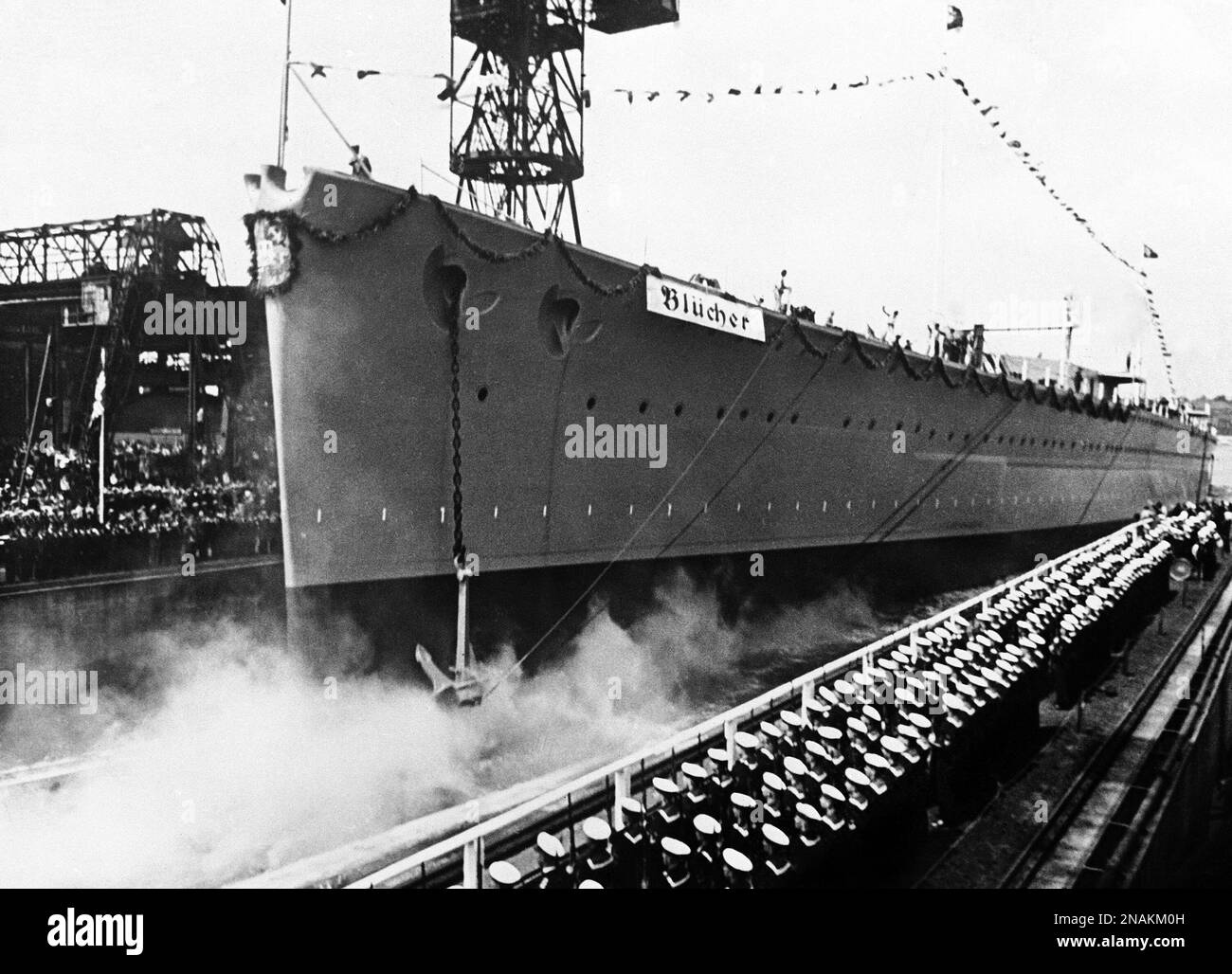 A ten thousand ton German cruiser was launched at Kiel and it was named ...