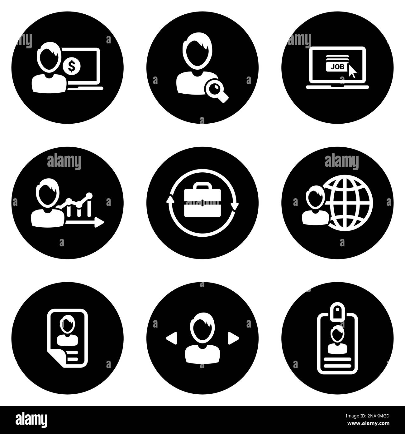 Set of simple icons on a theme Job, vector, design, collection, flat ...