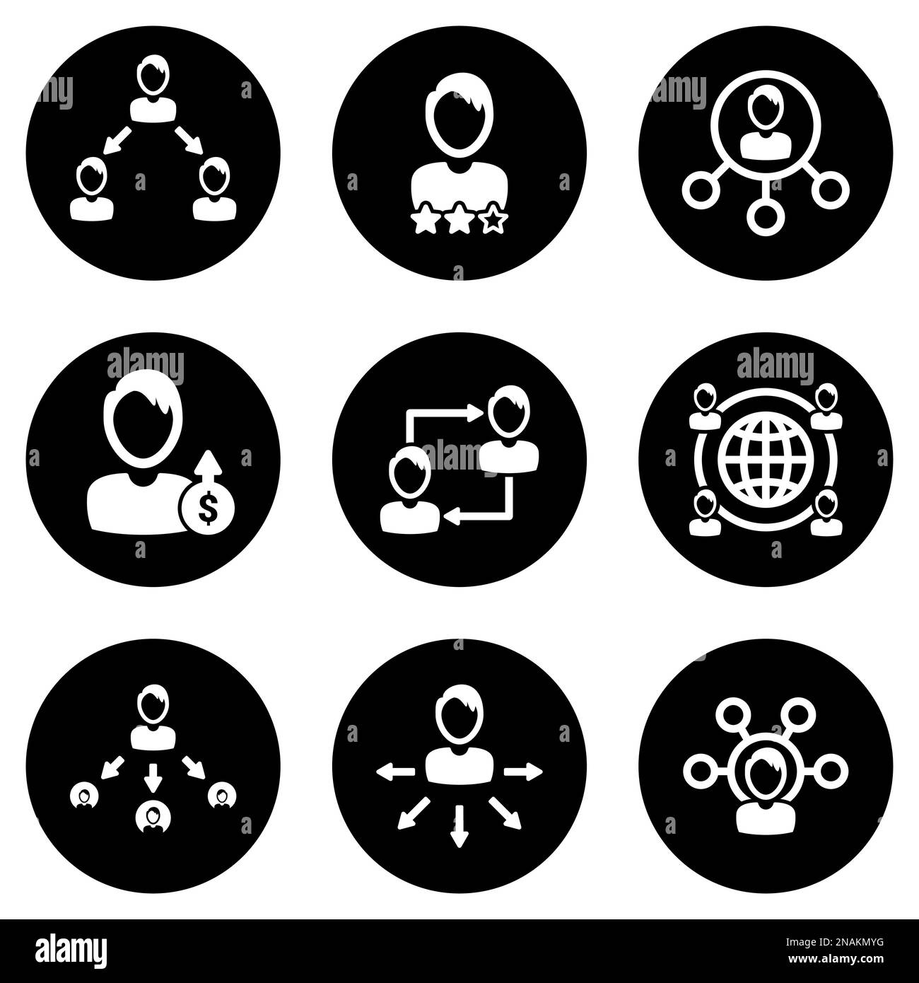 Set of simple icons on a theme Referral, vector, design, collection ...