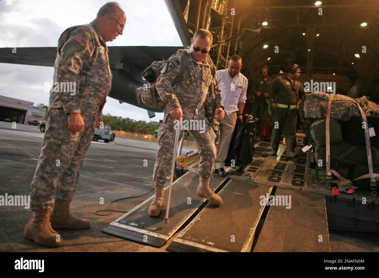 U.S. Army Chief Warrant Officer Diaz-Rivera, center, arrives to San ...