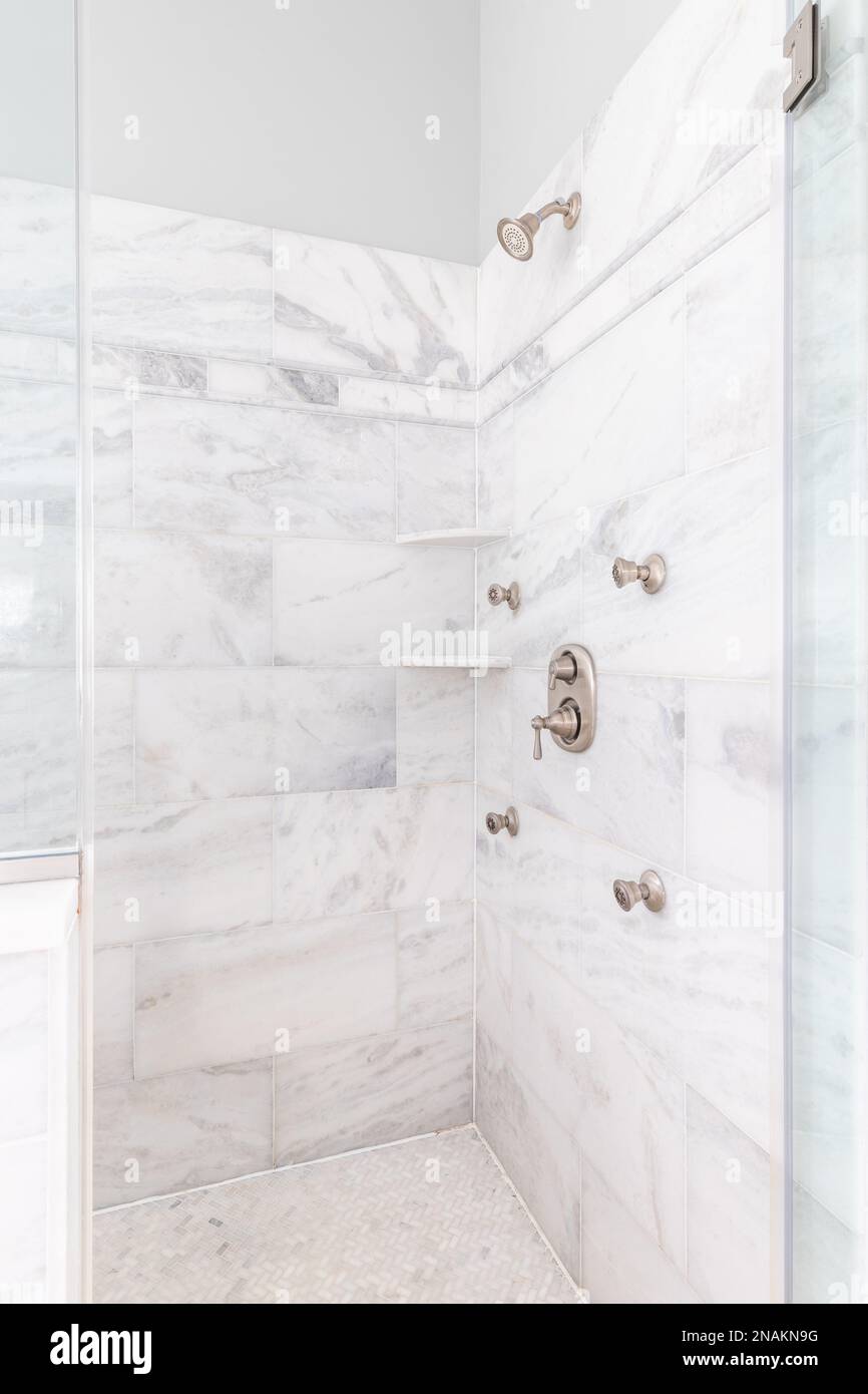 Marble Herringbone Shower Wall at Keith Criswell blog