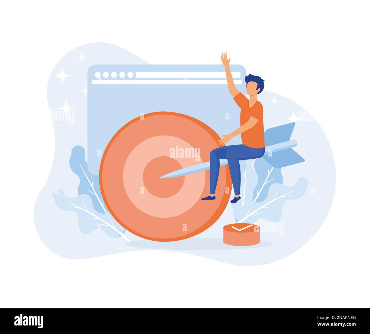 Business goals illustration. Characters setting task, goal and target ...