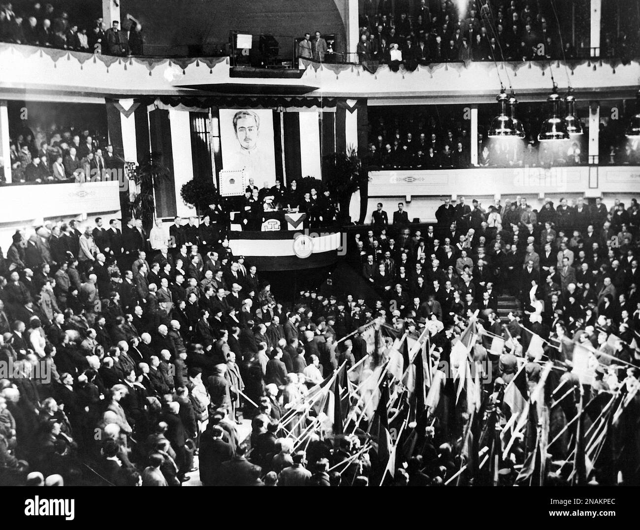 General view of a gathering of Austrian monarchists on March 7, 1937 at ...