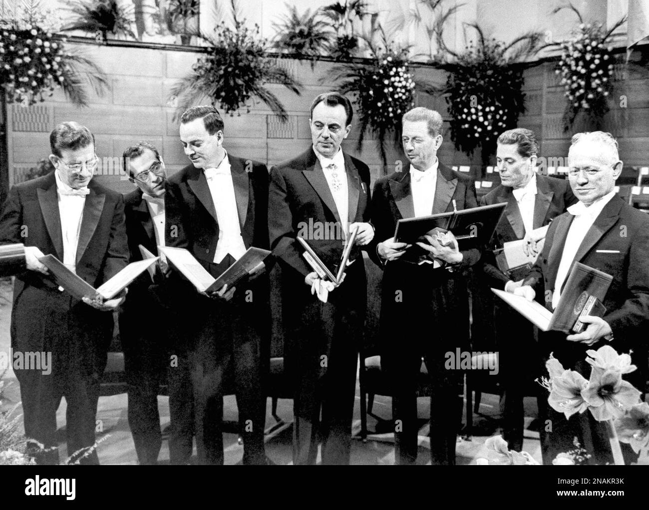 Nobel Prize winners shown in Stockholm, Sweden on Dec. 10, 1965, after ...