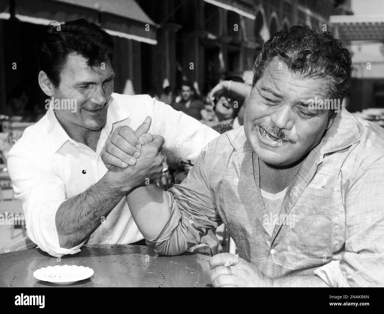 American actor Jack Palance, left, and Italian actor Folco Lulli ...