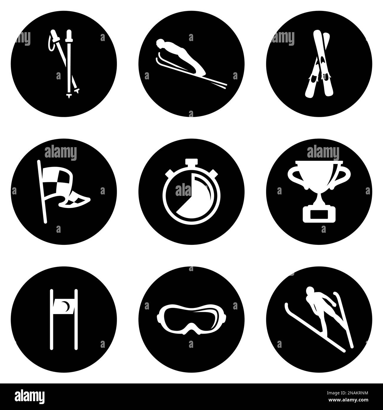 Set of white icons isolated against a black background, on a theme ...