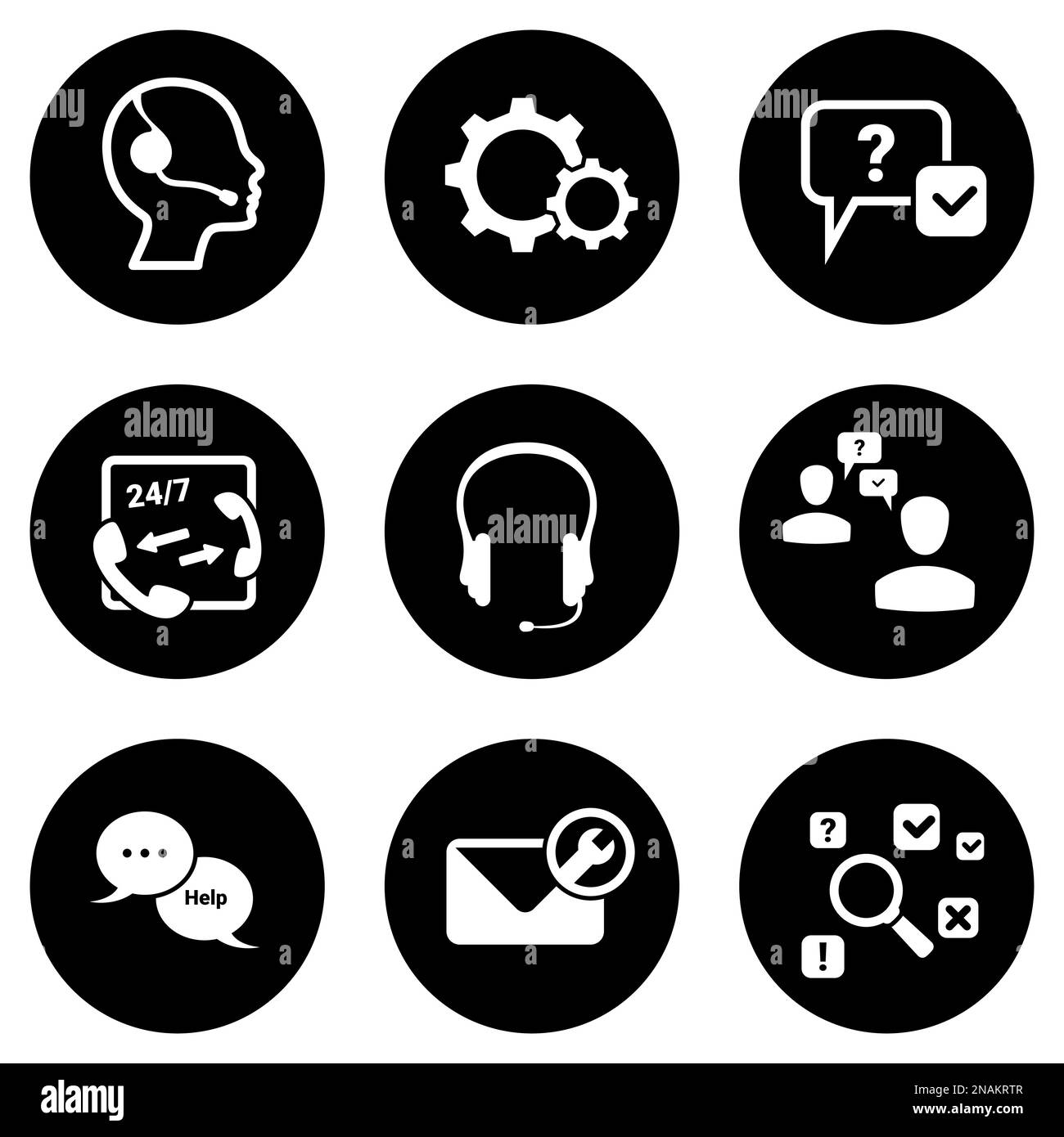 Set of simple icons on a theme call center, vector, design, collection ...
